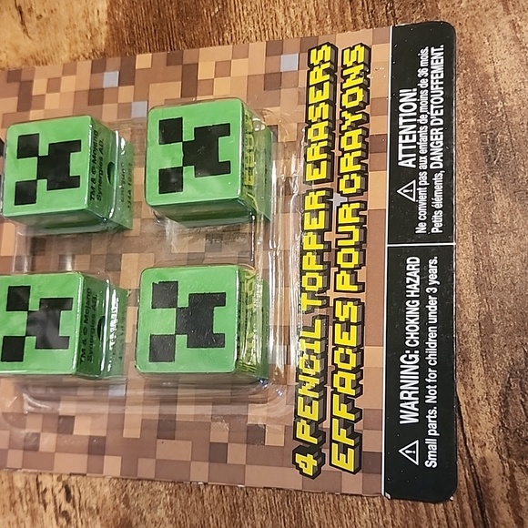 Mojang | Toys | Get All 3 Packages Minecraft Pensil Topper Erasers 4 In ...
